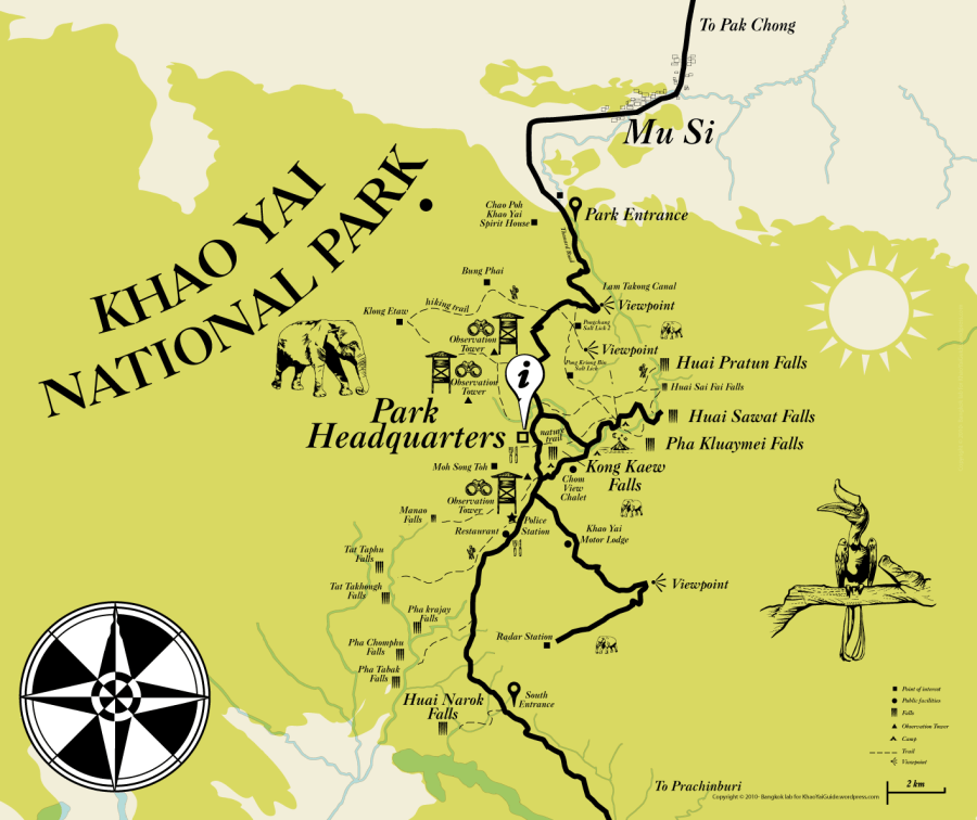 Orientation map of Khao Yai national Park, Pak Chong. | Khao Yai Travel ...